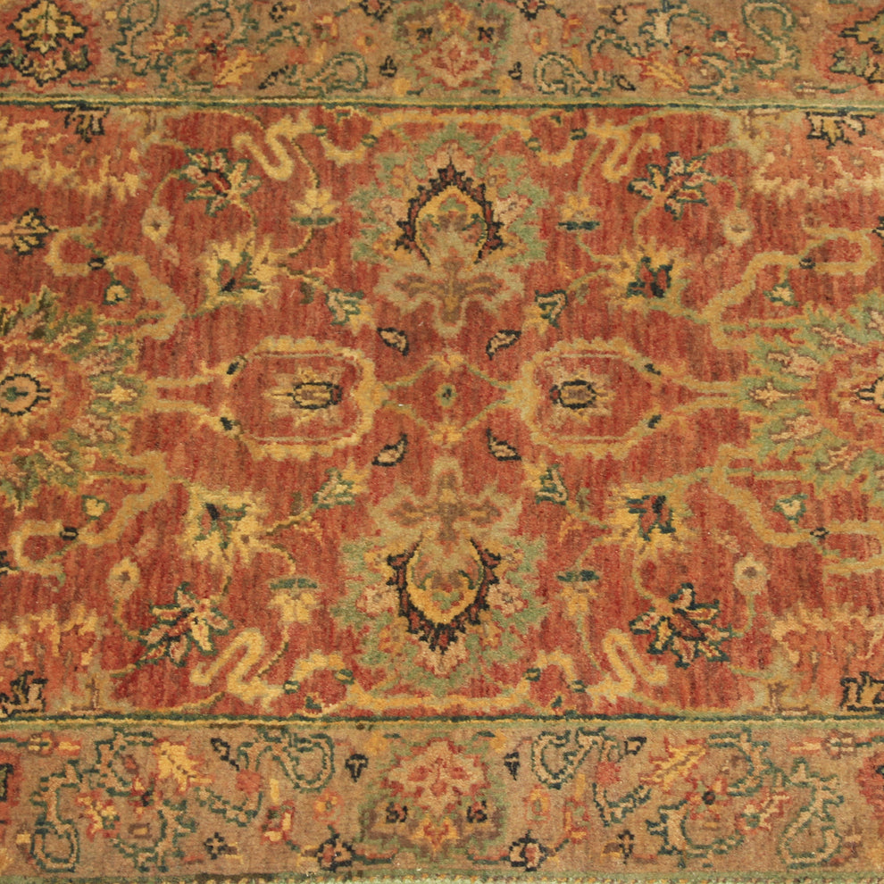 Traditional Wool Red Handknotted Rug
